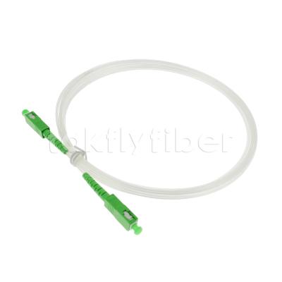 China FTTH 2.0*3.0mm Transparent Invisible Indoor Fiber Optic Patchcord SCAPC to SCAPC with G657A Fiber for sale