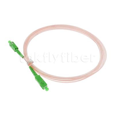 China Takfly Invisible Self-Adhesive FTTH Drop Cable with G657A Fiber and 2.2x3.0mm Diameter SCAPC Patchcord for sale