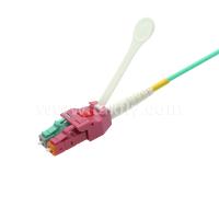 China LC Uniboot Fiber Patch Cable 2.0mm Diameter OM4 Multimode Riser OFNR Duplex Fiber Patch Cord for sale