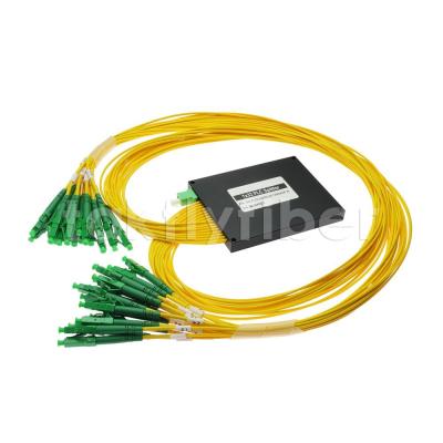 China LC Adapter Input Aluminum Alloy Box Packing PLC Splitter 1x32 with LC/APC Connectors for FTTH FTTX for sale