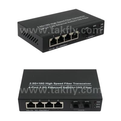 China 2.5G 2 Port Fiber 4 Port Copper Ethernet Switch with 10G Uplink and Fanless Metal Housing for High-Speed Network Expansion for sale