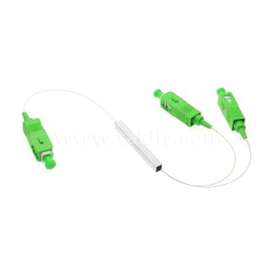 China Square Steel Tube PLC 1x2 Single Mode Fiber Optic Splitter for sale
