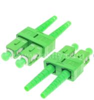 China SC/APC Fiber Optic Connector, Green Housing 8° Angled Polish Connector, Low Back Reflection High Precision SC APC Simplex Adapter for FTTH CATV Optical Network for sale