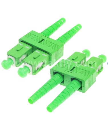China SC/APC Fiber Optic Connector, Green Housing 8° Angled Polish Connector, Low Back Reflection High Precision SC APC Simplex Adapter for FTTH CATV Optical Network for sale
