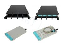 China 1U 144C High Density MPO Patch Panel – 12 Cassettes, MPO to LC Conversion, Pre-Terminated for SAN/LAN/Data Center for sale