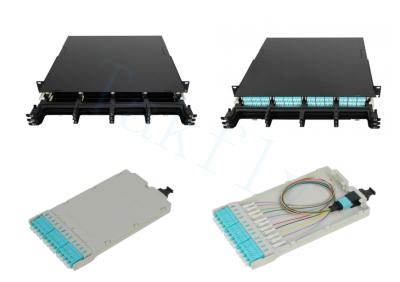 China 1U 144C High Density MPO Patch Panel – 12 Cassettes, MPO to LC Conversion, Pre-Terminated for SAN/LAN/Data Center for sale