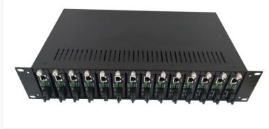 China 14 Slot Media Converter Rack mount Chassis a standard 19-inch 2U height rack-mount chassis for sale