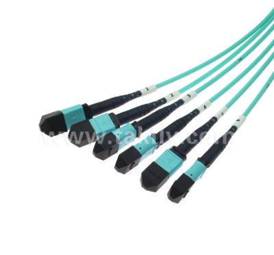 China 72-Core MPO/PC Trunk Patch Cord – OM3 Multimode, 6×MPO Input to 6×MPO Output, Low Insertion Loss, for High-Density Data Center & 40G/100G SR4/SR10 Applications for sale