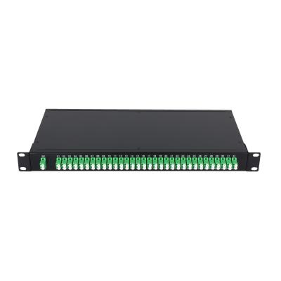 China PLC Splitter 1U 19Inch 2x64 Rack Mount LC Fiber Optic for FTTx Data Center for sale