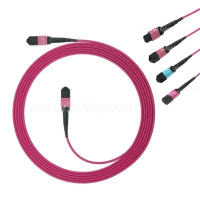 China MPO MTP Patchcord Multimode OM4 Trunk Cable 12F Fiber Optic for Data Center AI Telecom Cabling for sale
