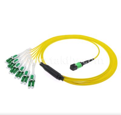 China MPO/MTP-LC Uniboot Breakout Patch Cord – Dual LC in One Boot, Polarity Reversible, Space-Saving Design for sale