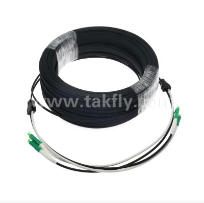 China LC/APC Flat Drop Patch Cord - 2 Cor Duplex, Pre-Connectorized， Anti-Vibration，Indoor-Rated for Fast FTTH Deployment. for sale