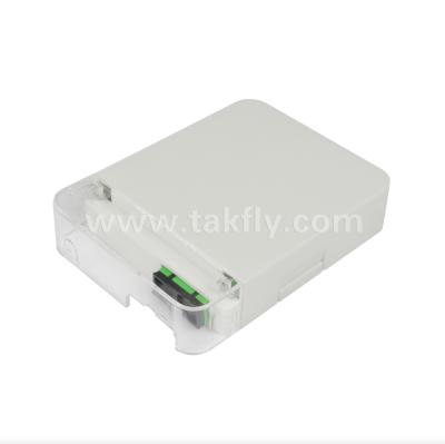 China TKS-1806-02W FTTH Fiber Optic Wall Outlet – Compact Indoor Termination Box for Customer Premises for sale