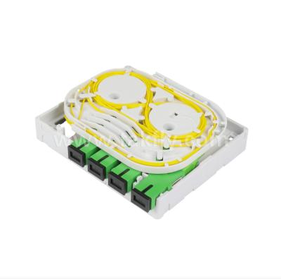 China TKS-1806-04D FTTH Fiber Termination Box – Desk/Wall Mount, 4-Port, Indoor, Supports Fusion Splicing & Cable Management for sale