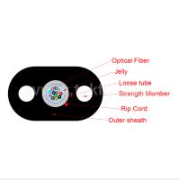 China GYFXTBY FTTH Indoor/Outdoor Flat Drop Cable – 12-Core, Water-Blocked, FRP-Reinforced for Access Networks for sale