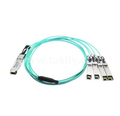 China 40G QSFP+ to 4x10G SFP+ Active Optical Cable – Breakout, 4-Channel Full-Duplex, VCSEL, Hot-Pluggable for sale