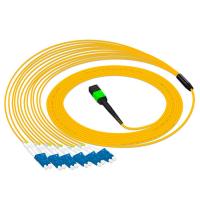 China 10meters 12 fibers MPO MTP to LC single mode G657A1 3.0mm patch cable for sale