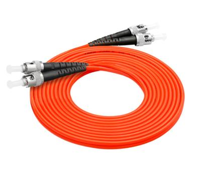 China OM2 50/125um Multimode Duplex Core 5M Fiber Optic Patchcord ST Metal Connector for sale