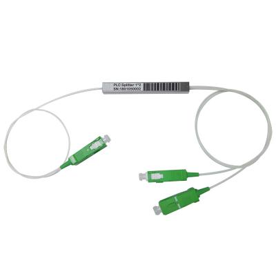 China 1x2 SC APC Single Mode Fiber Optic PLC Splitter Hydrel Fiber Cable Mini Steel Tube for sale