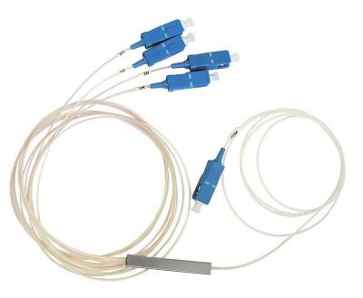 China 1 To 4 Low Pdl Fiber Optic Plc Splitter Sc / Upc / Apc Connector Type for sale