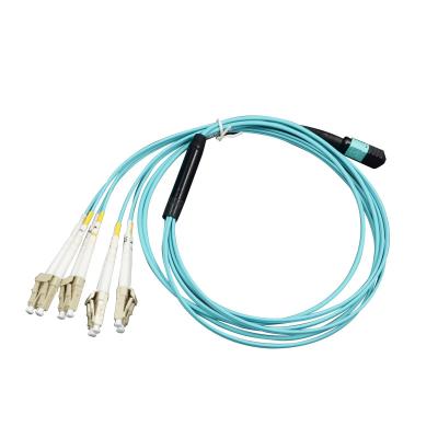 China 10ft 8 Cores MPO MTP To Unitboot LC MM 40GbE Mpo Fiber Jumper Cables for sale