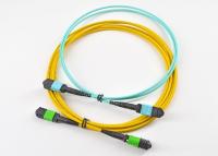 China 12F MPO/MTP OM3 3.0mm Fiber Optic Trunk Jumper with Aqua Jacket in Data Center for sale