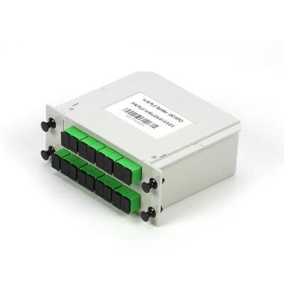 China 1*16 SC/APC SM G657A1 LGX Cassette Type Fiber Optic PLC Splitter in Network for sale