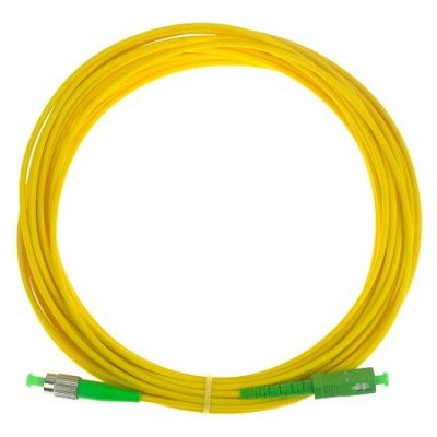 China FC/APC FC/APC DX Single Mode Fiber Patch Cord LSZH 3.0mm Yellow Jacket for sale