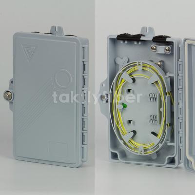 China FTTH 2 Port Wall Mount Fiber Optic Termination Box With Pigtail  Or PLC Splitter for sale