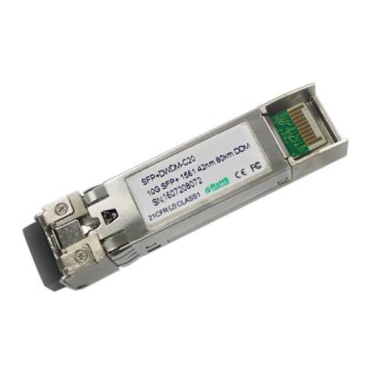China 10G DWDM SFP+ ZR 80KM 24dB EML C-Band 50GHz 100GHz 200GHz ITU Grid for sale