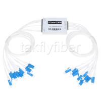 China 18CH Micro CWDM Aluminum Mini Box Mux Demux Singe Fiber LC UPC 1270nm 1610nm for sale