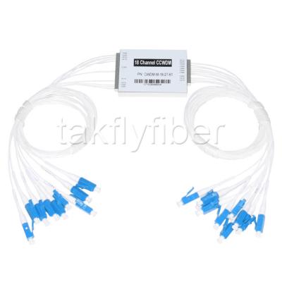 China 18CH Micro CWDM Aluminum Mini Box Mux Demux Singe Fiber LC UPC 1270nm 1610nm for sale