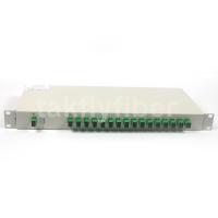China FTTH Rack Mount Fiber Optic 1x32 PLC Splitter SC APC Connector for sale