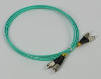 China FC Duplex 2.0mm OM3 50/125um Fiber Optic Patchcord LSZH PVC Aqua for sale