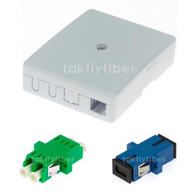 China 2 Ports FTTH Fiber Optic Terminal Box CAT5e Without Pigtails Adapters for sale