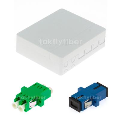 China Mini Indoor Wall Mounted 115x86x23mm 2 Core FTTH Fiber Optic Termination Box for sale