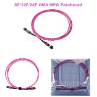 China 40GB 50/125MM OM4 MPO Fiber Trunk Cable 3.0mm Type B Violet Female for sale