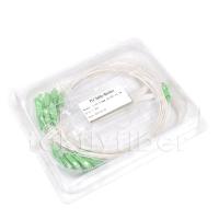 China FTTB Fiber Optic PLC Splitter 1x32 SMF-28e SC APC 0.9mm Tube for sale