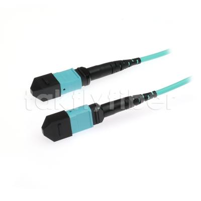 China LSZH Aqua Jacket MPO MTP 12/24 Core USCONEC MM OM3 OM4 CPR for sale