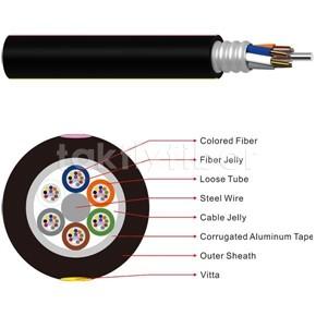 China Aluminum Stranded Loose Tube Fiber Optic Outdoor Cable GYTA For Duct And Aerial for sale