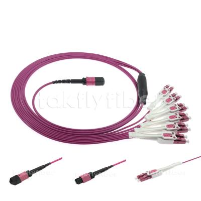 China MPO Patch Cord MPO/PC/F-LC/UPC Uniboot 12F Multimode for sale