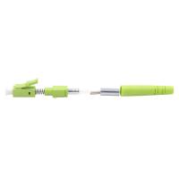 China OM5 Multimode LC Fiber Optic Connector Lime Green 50/125um for sale