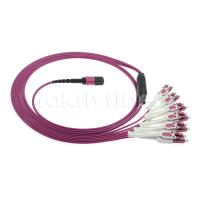 China 8F 12F 24F 48F MM OM4 MTP MPO to Duplex Uniboot LC Fiber Patchcord for sale