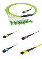 China MPO/PC/F-LC/UPC Uniboot Multimode OM5 12F MPO Patch Cord for sale