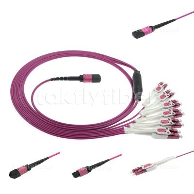 China Fiber Optic MTP MPO Patch Cord Cable 8 12 24 Core OM3 OM4 for sale