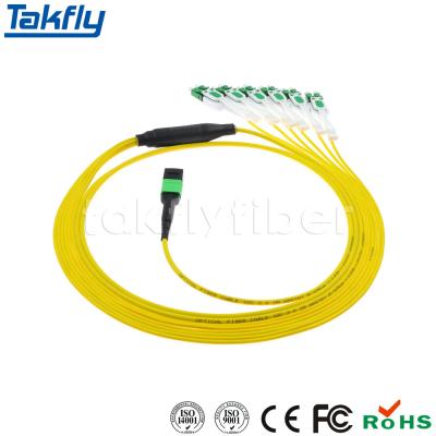 China Low Insert Loss OS2 MPO To Uniboot LC Bunch Cable MTP-LC SM Fiber Optic Fanout Cable for sale