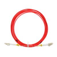 China LC Duplex LSZH Fiber Patch Cord Red Color OM2 50/125nm for sale