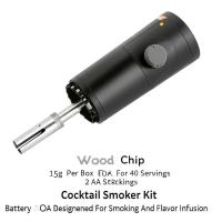 China Wood Chip Capacity 15g Per Box For 40 Servings Cocktail Smoker Kit Battery Operated 2 AA Batteries Designed For Smoking And Flavor Infusion for sale