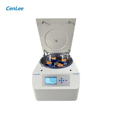 China Tabletop Large Capacity Centrifuge 4x750ml Swing Rotor Bar Available Low Speed 500ml Cocktail Purification Centrifuge Machine for sale