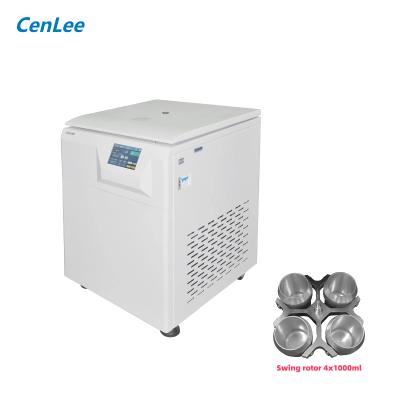 China Factory Price 6000rpm Low Speed Centrifuge Large Capacity 4x1000ml Swing Rotor Floor Standing Centrifuge Machine for Laboratory for sale